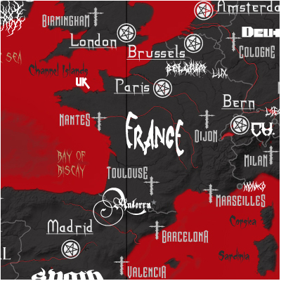 The Metal World map. • 21Maps